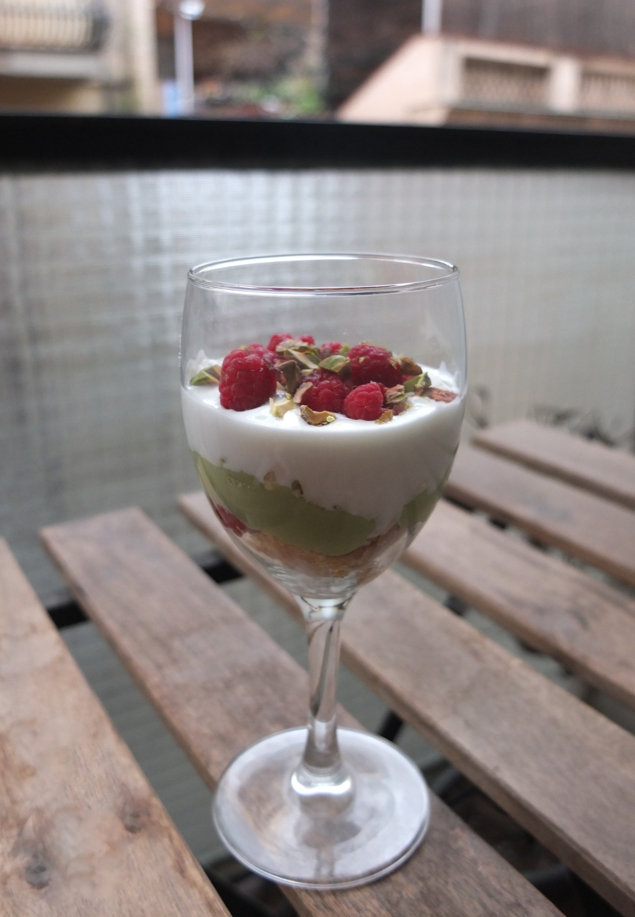 The raspberry, avocado mousse and pistachio verrines recipe, a water ...