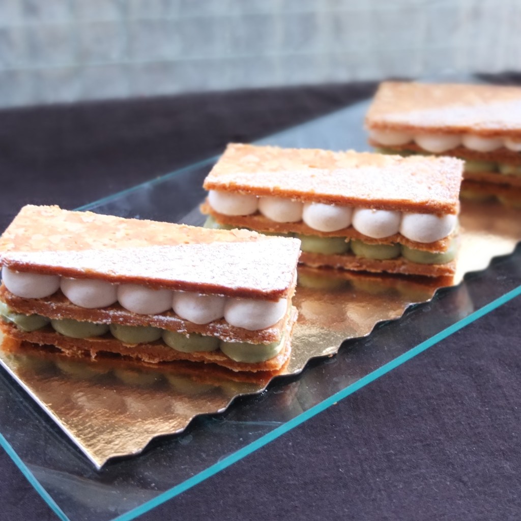 Matcha white chocolate and chestnut millefeuilles recipe (puff pastry ...