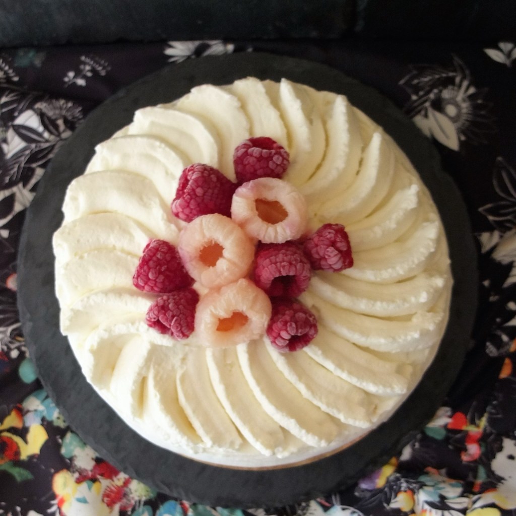 Raspberry, lychee and rose frozen sorbet meringue cake recipe! Vacherin ...