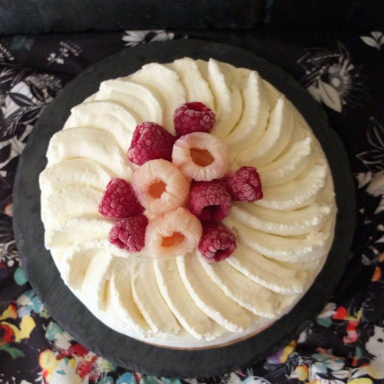 Raspberry, lychee and rose frozen sorbet meringue cake recipe! Vacherin ...