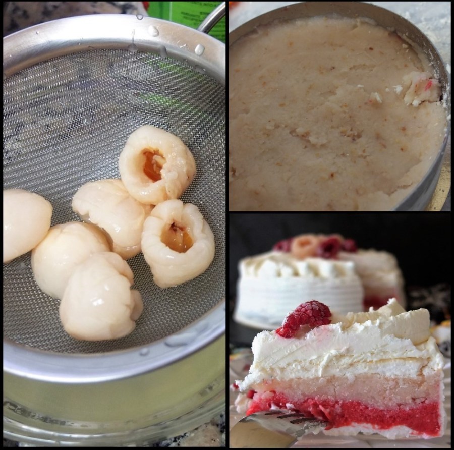 Raspberry, lychee and rose frozen sorbet meringue cake recipe! Vacherin ...