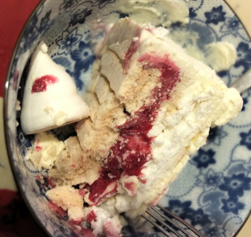 Simple raspberry and salted caramel vacherin glacé ice-cream cake ...