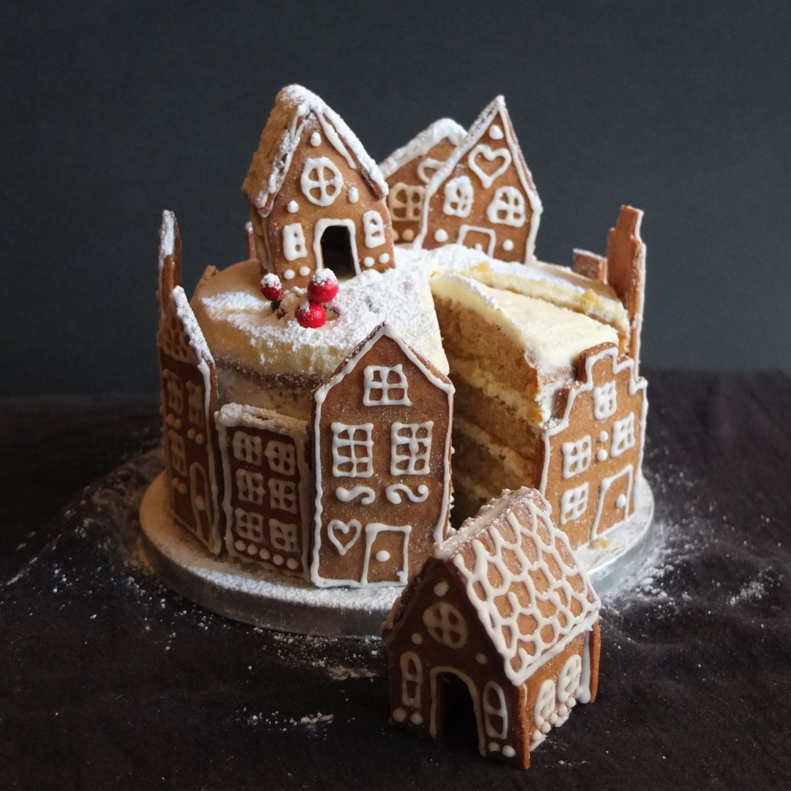 Naked or gingerbread village orange spiced layer cake recipe ...