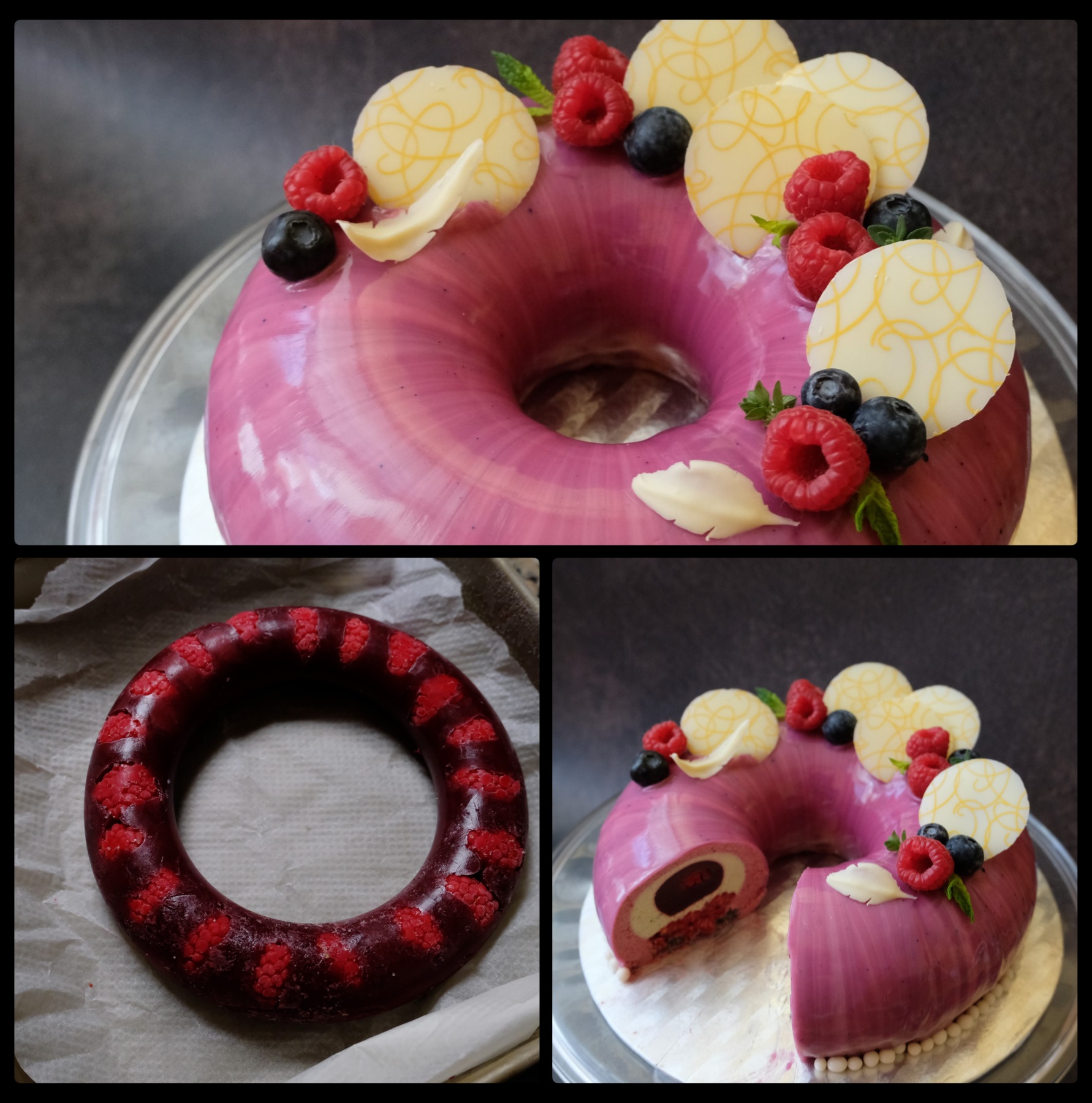 Zen stone mousse cakes recipe! Blackcurrant-raspberry, matcha and black ...