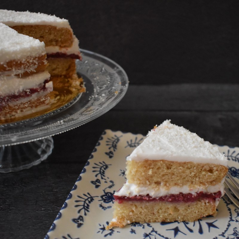 Snowy love cake – healthier vegan blackcurrant curd and coconut cream ...