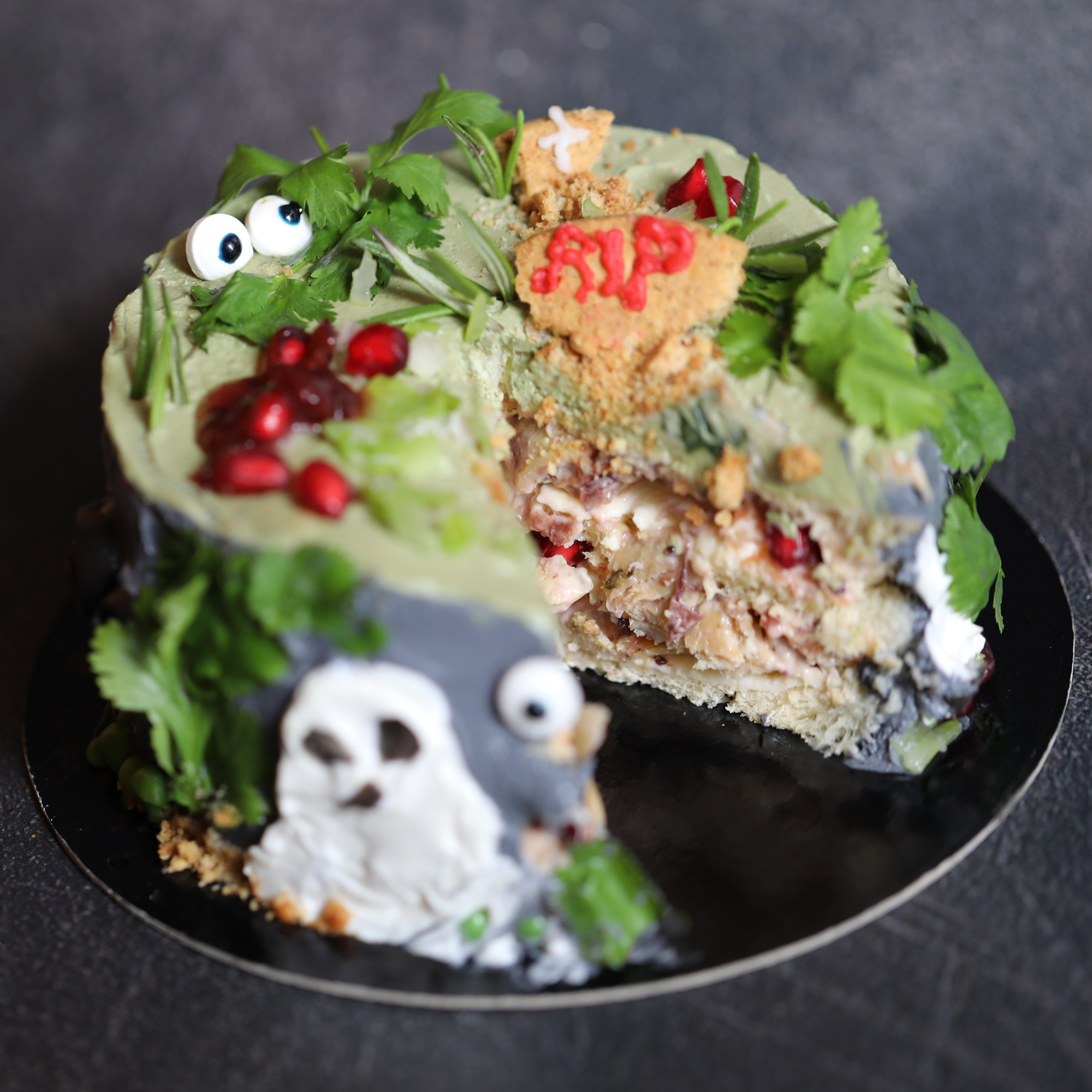 Halloween savoury Swedish sandwich cake recipe! A spooky roast dinner ...